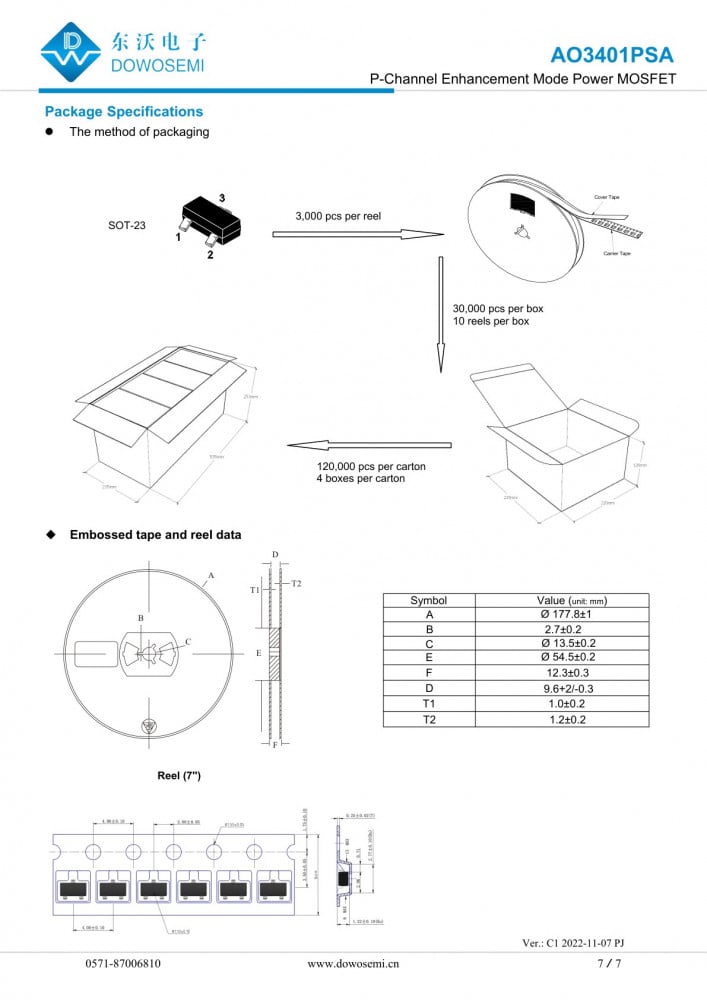 AO3401PSA datasheet page 7