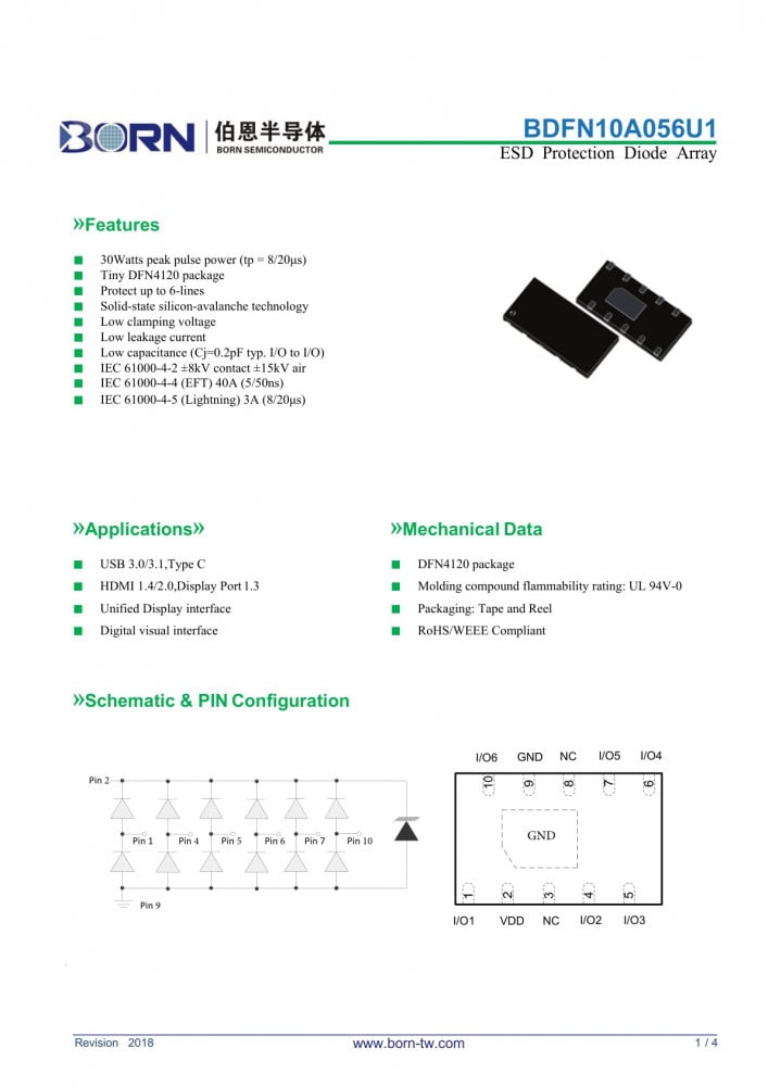 BDFN10A056U1 datasheet page 1