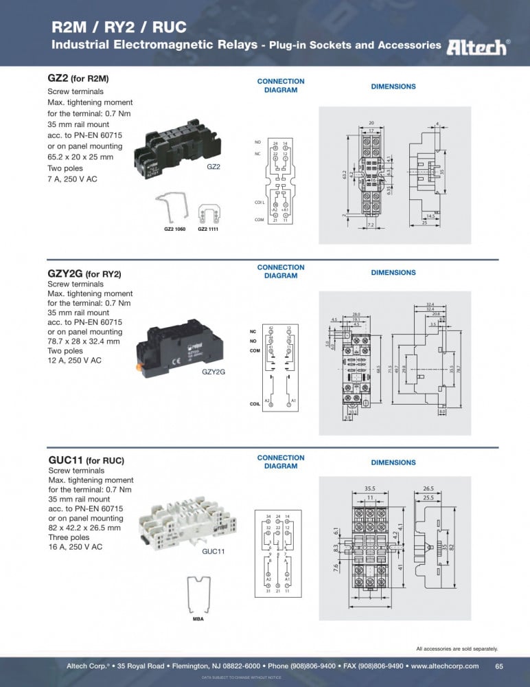 Altech RUC relay datasheet page 8