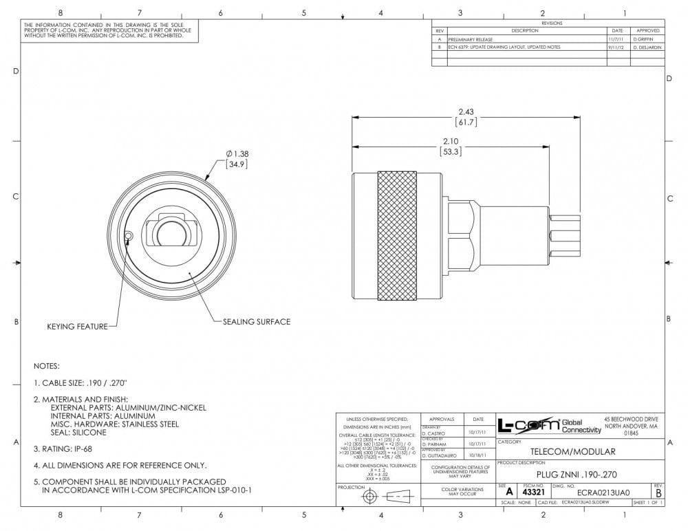 L-com ECRA0213UA0 technical document preview