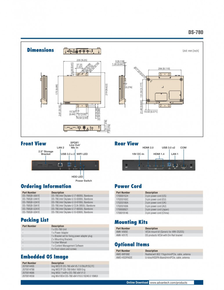 DS-780GB-U3A1E technical datasheet page 2