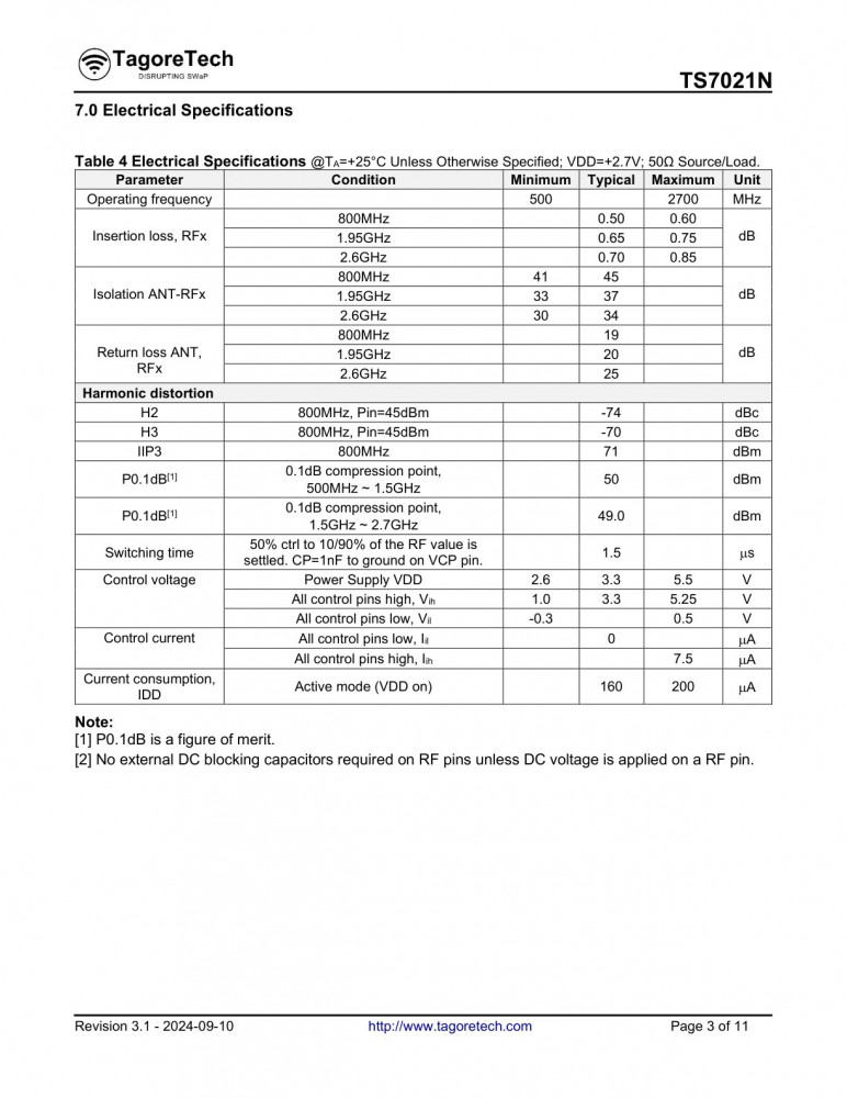 TS7021N technical document page 3