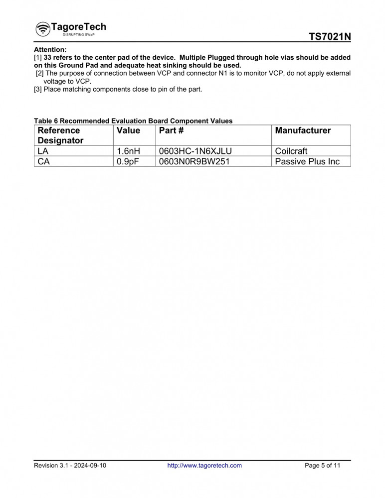TS7021N technical document page 5