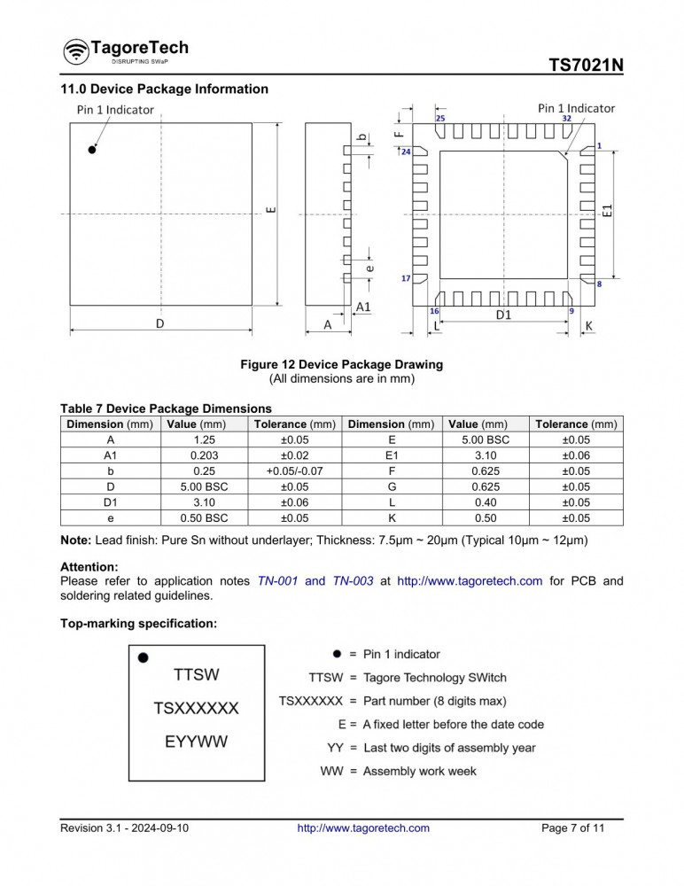 TS7021N technical document page 7
