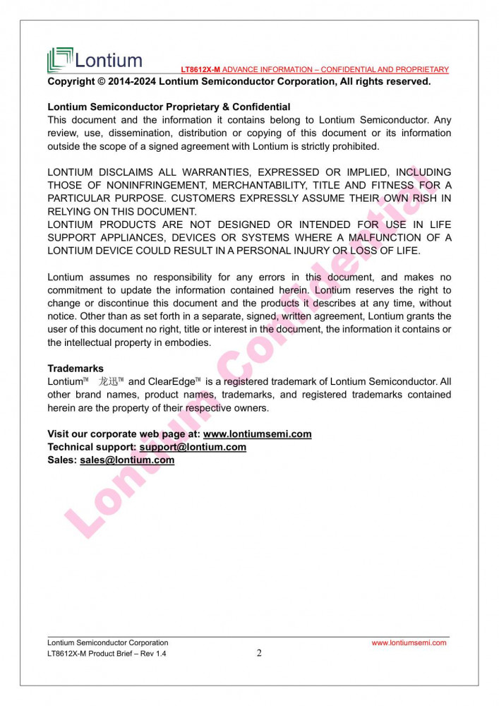 LT8612X-M technical document page 2
