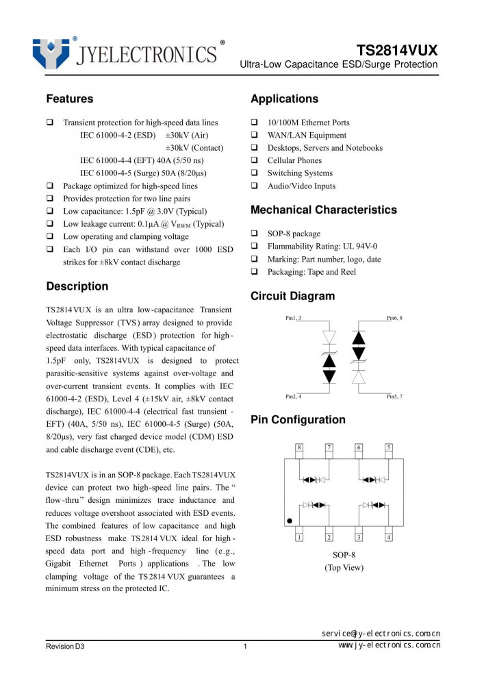 TS2814VUX datasheet page 1