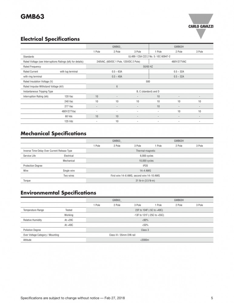 GMB63 product documentation page 5