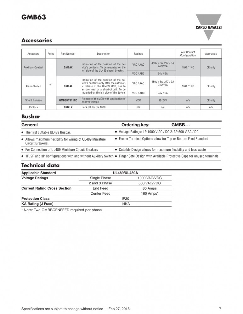 GMB63 product documentation page 7