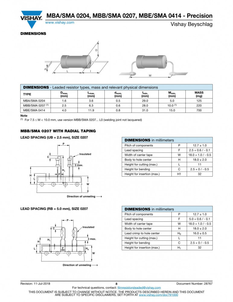 Vishay MBB0207 technical document page 8