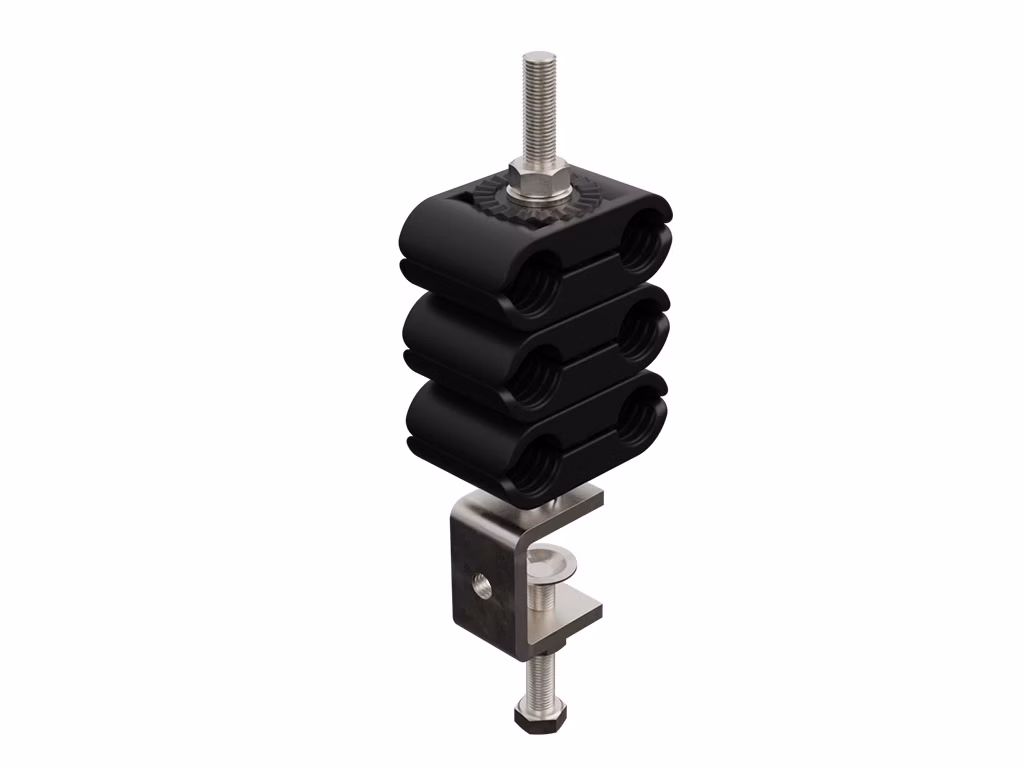 Dual Side, 3-Hole, Feeder Clamp for 1/2