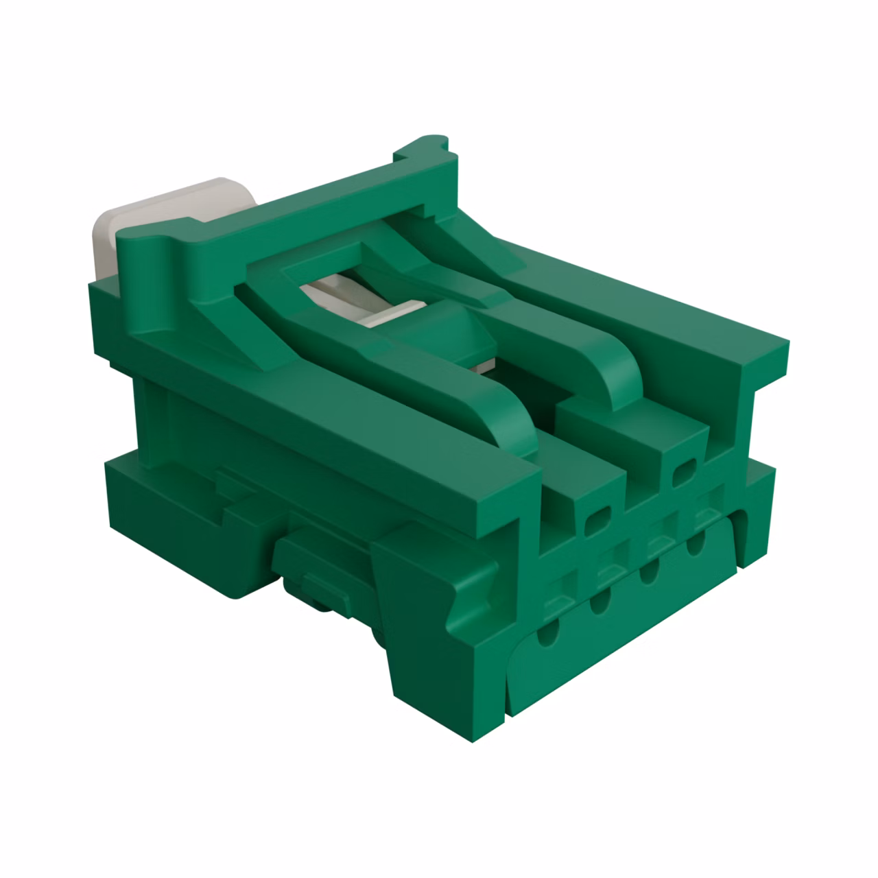 Mini50 Unsealed Receptacle, Single Row, Bridged, with CPA, 4 Circuits, Polarization Option D, Green for sale