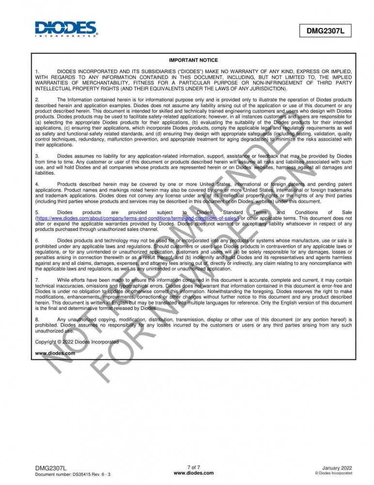 DMG2307L-7 datasheet page 7