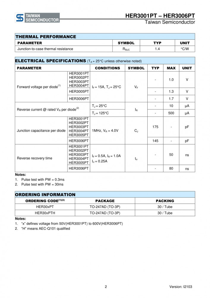 HER3002PT technical document, page 2