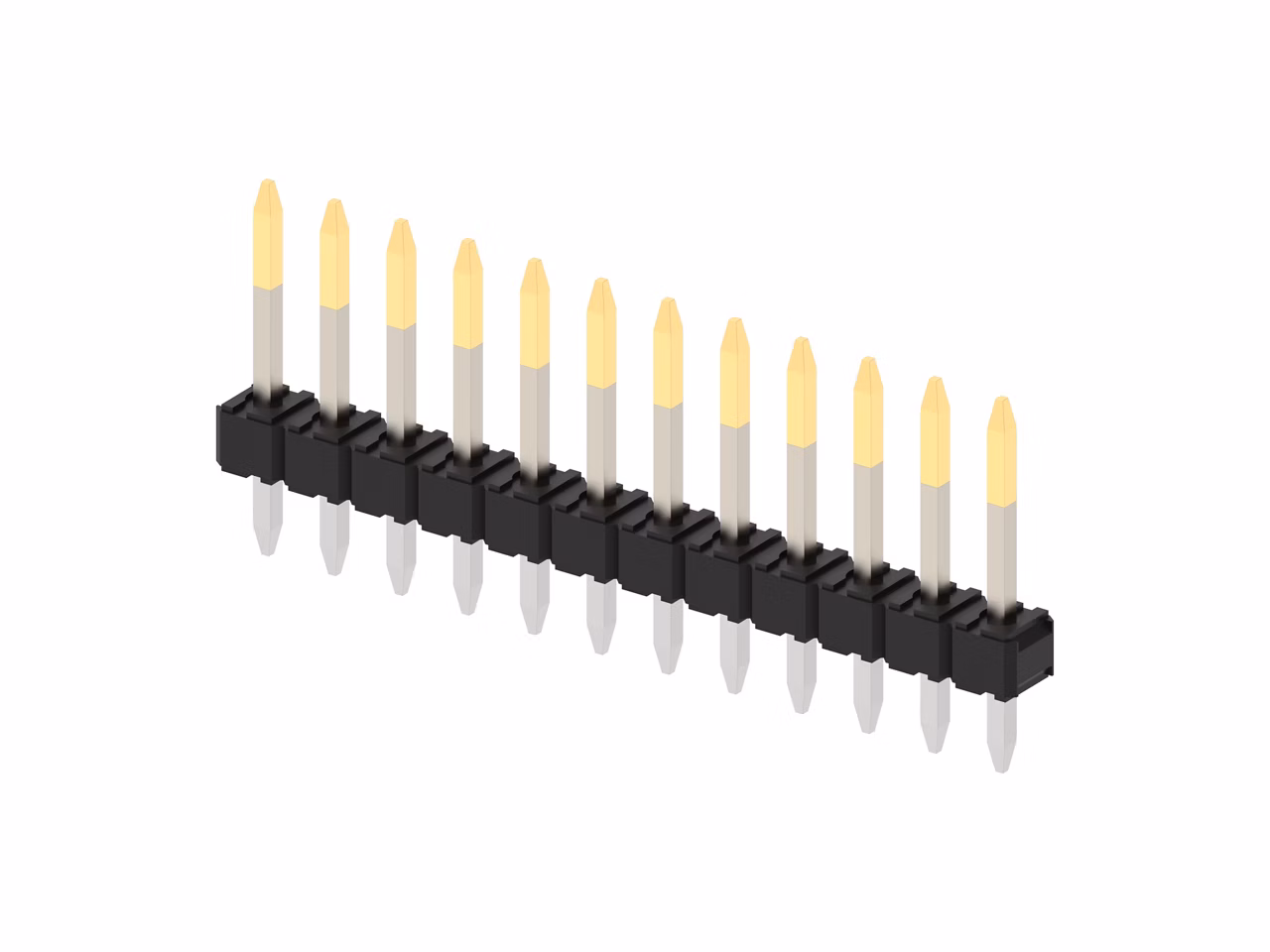 KK 254 Breakaway Header, Vertical, 12 Circuits, 0.38µm Gold (Au) Plating, Mating Pin Length 6.09mm, Bag