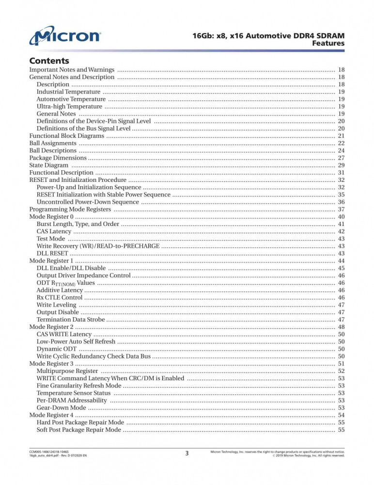 DDR4 SDRAM document page 3