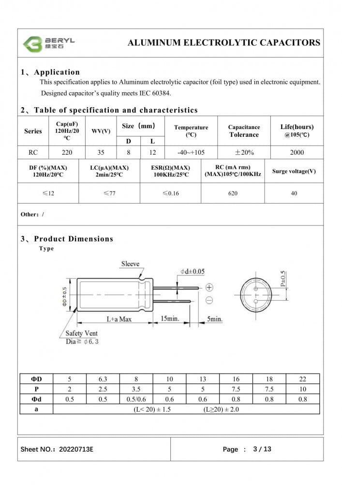 BERYL RC035M221LO8*12TH-2A1Et datasheet page 3