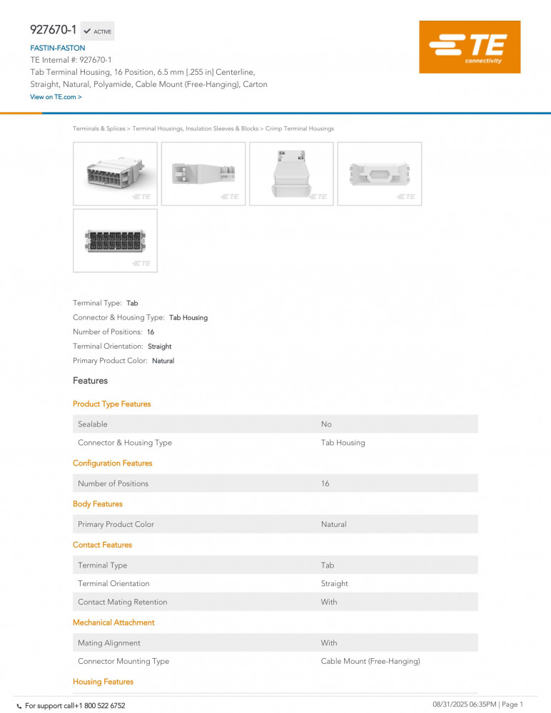 927670-1 technical document image, page 1