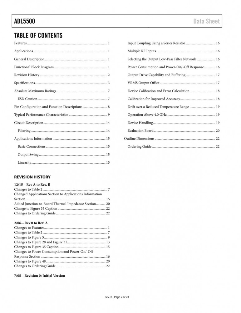 ADL5500 datasheet page 2