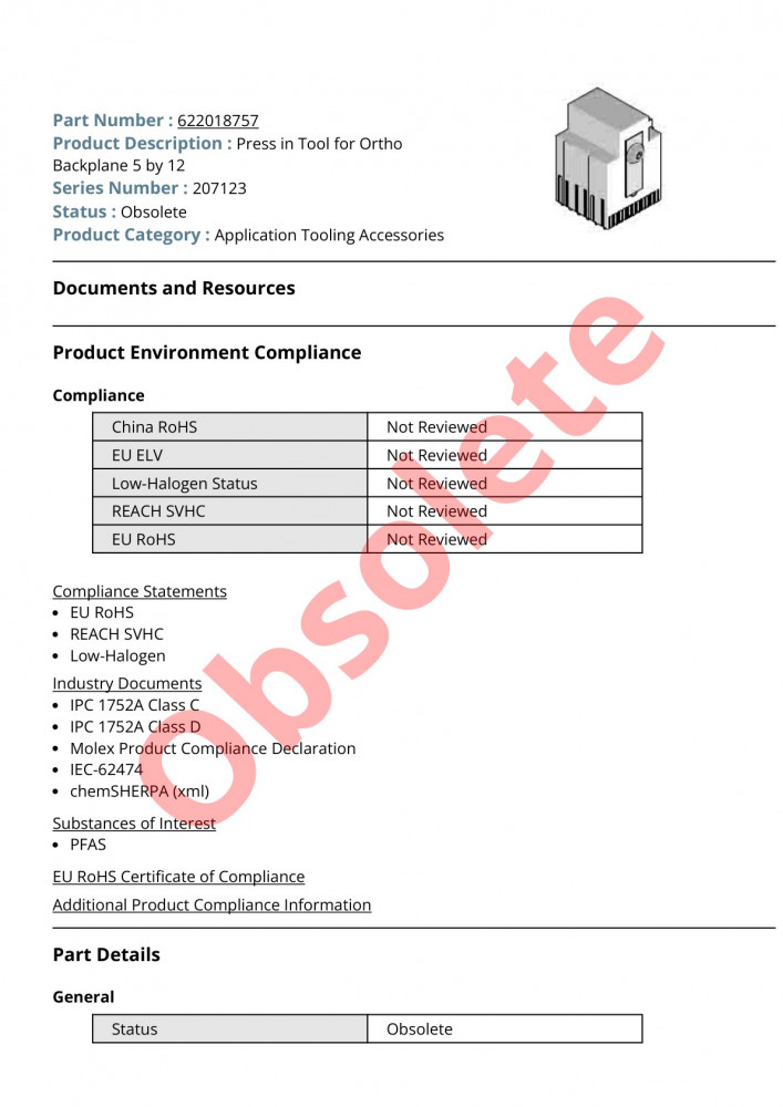 Tooling document preview, page 1