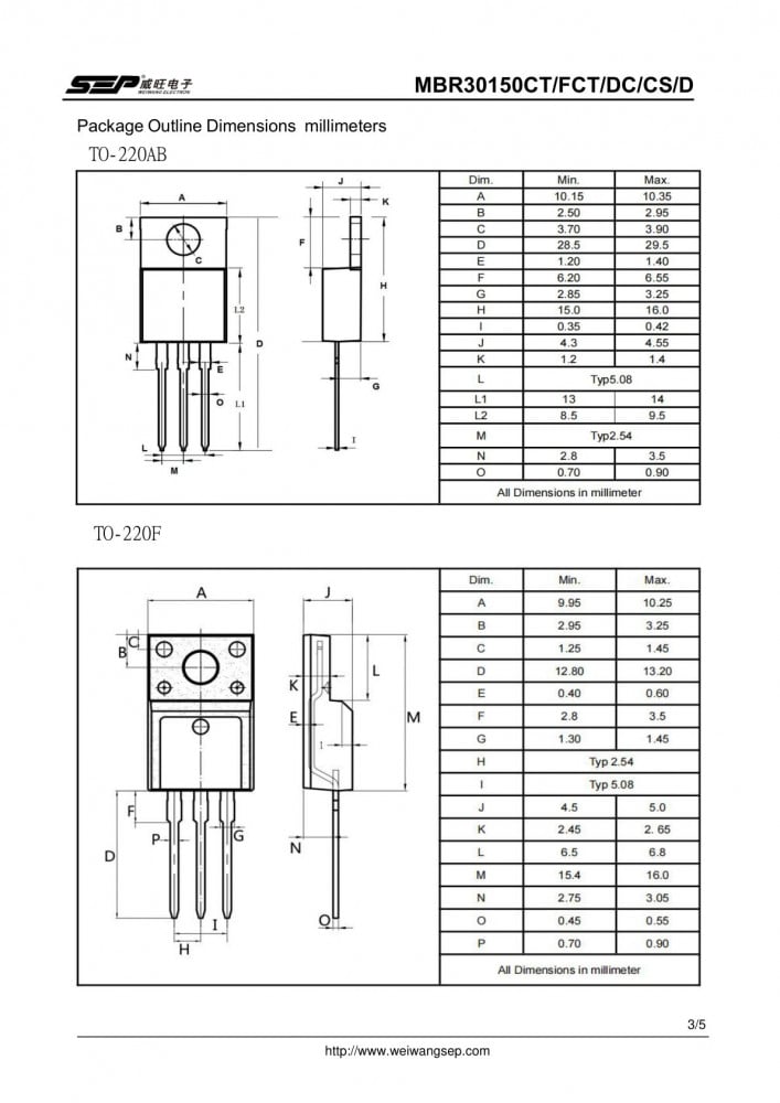 MBR30150FCT datasheet page 3