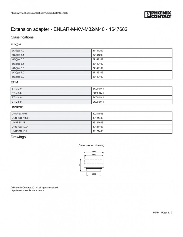 Phoenix Contact 1647682 dimensioned drawing