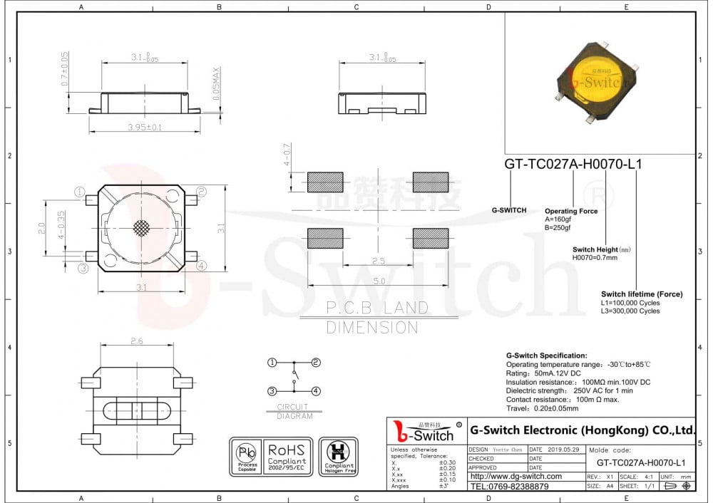 GT-TC027A-H0070-L1 technical document page