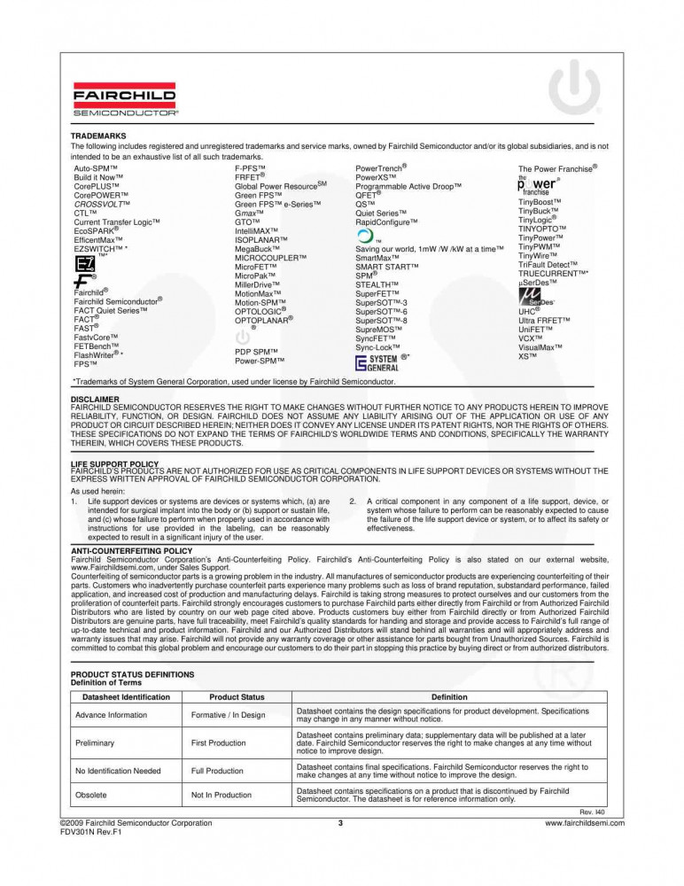FDV301N datasheet page 5