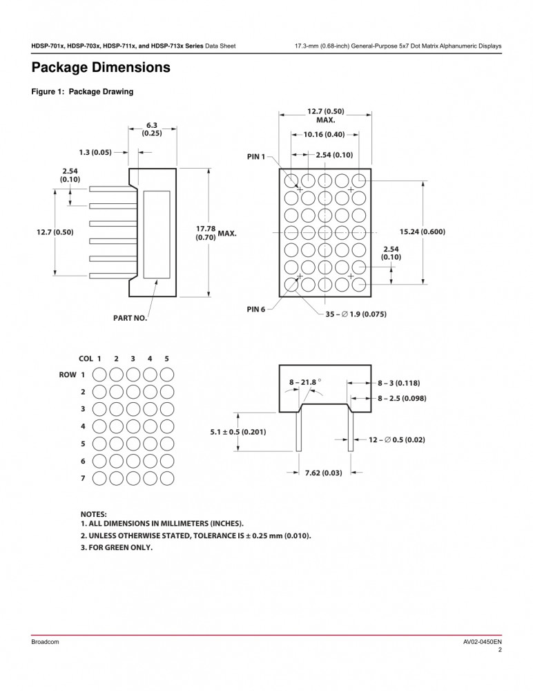 HDSP-703E datasheet page 2