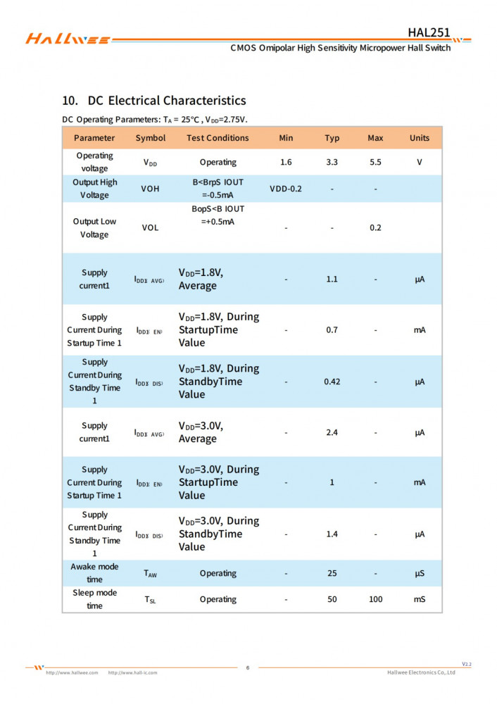 HAL251SO datasheet page 6
