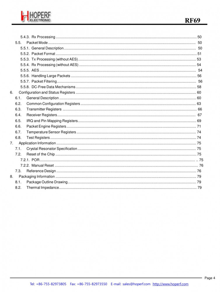 RF69 datasheet page 4