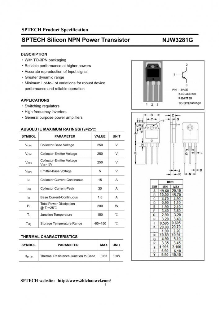 NJW3281G technical document page 1