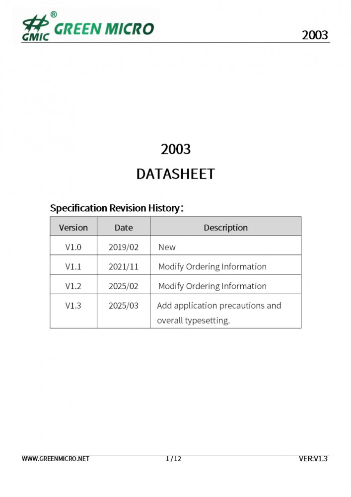 ULN2003AN225 datasheet page 1