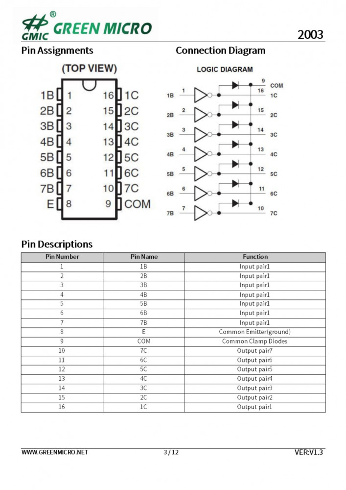 ULN2003AN225 datasheet page 3