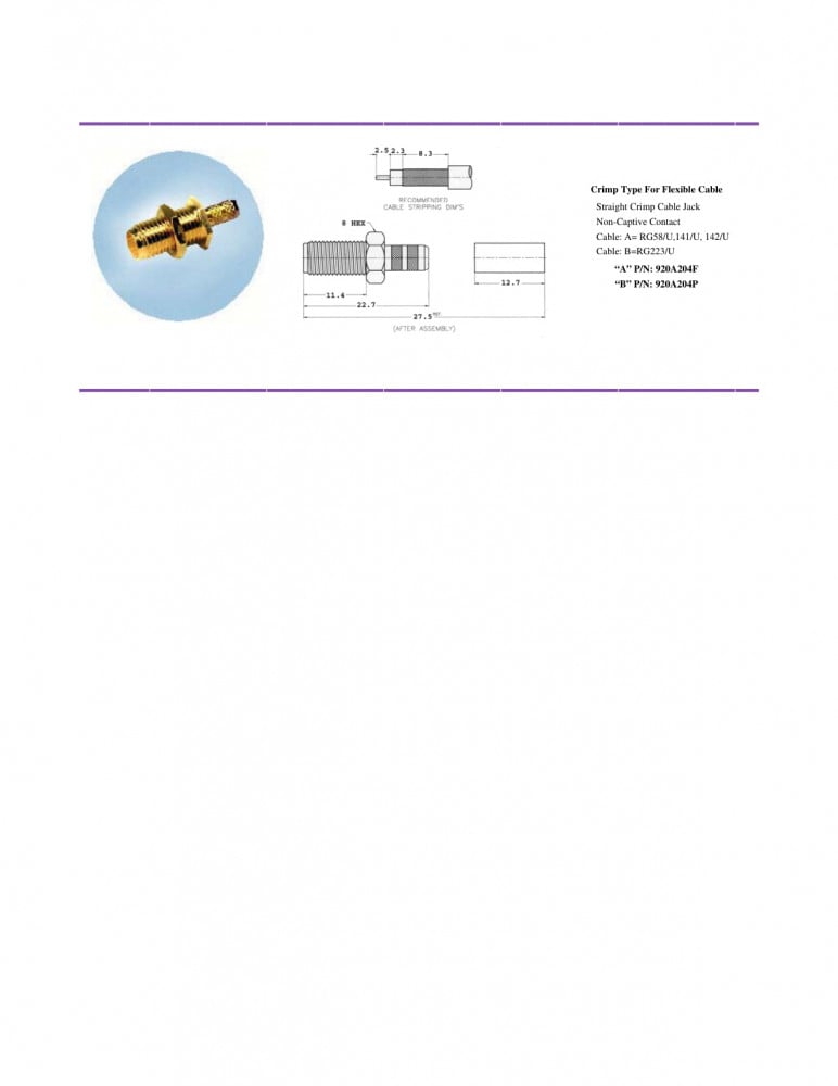 Winchester Interconnect SMA connector documentation page 2