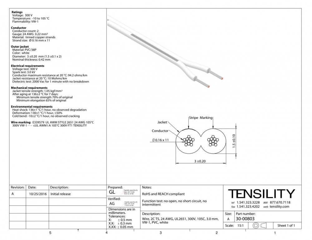 30-00803 product specification drawing