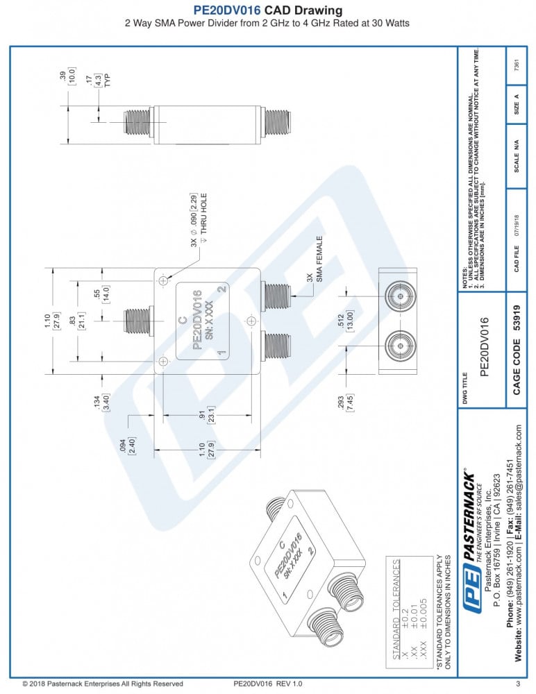 PE20DV016 technical document page 3