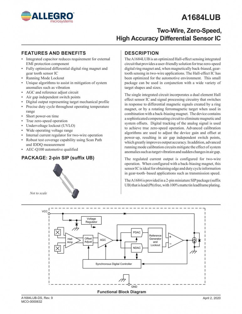 A1684LUBTN-T datasheet page 1