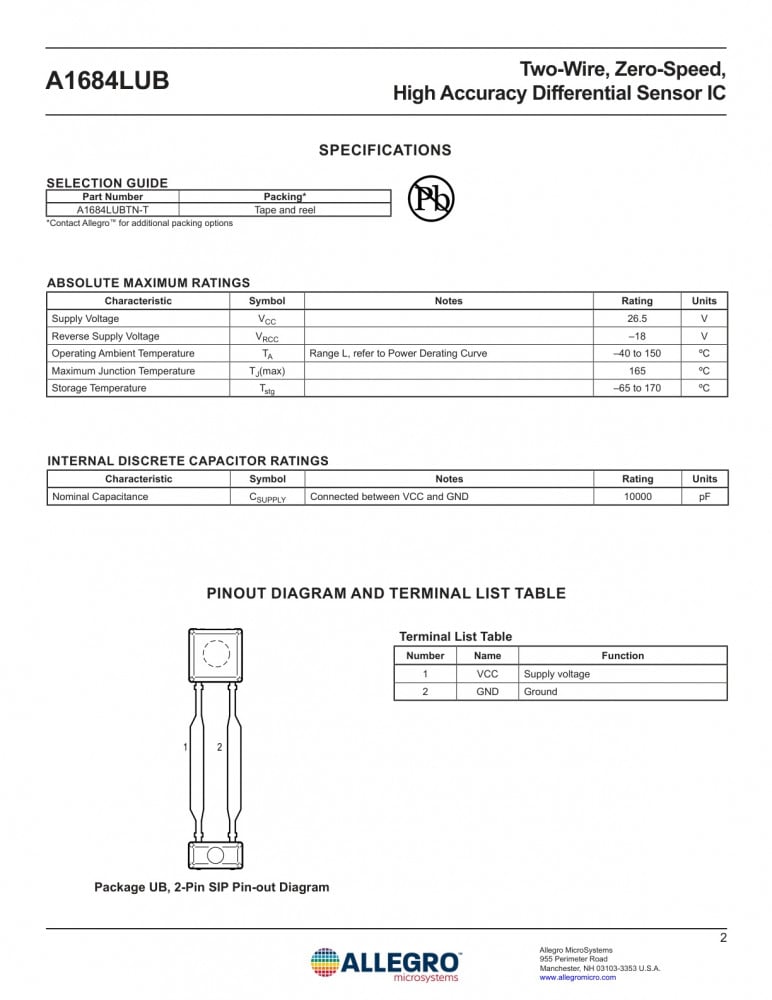 A1684LUBTN-T datasheet page 2