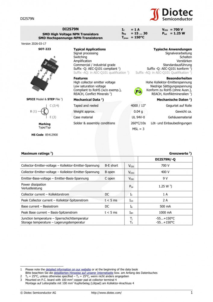 DI2579N datasheet page 1