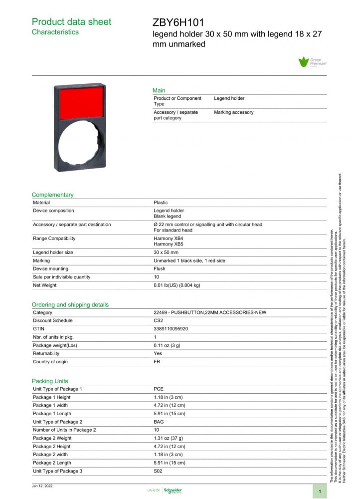 ZBY6H101 technical document page 1