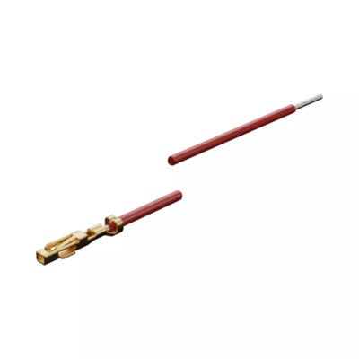 Pre-Crimped Lead iGrid-Female-to-Pigtail, Gold (Au) Plating, 225.00mm Length, 26 AWG, Red for sale