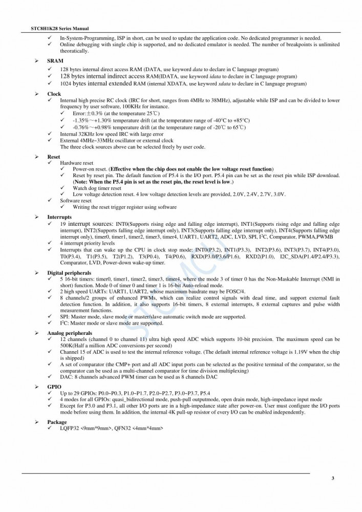 STC8H1K28 document page 3