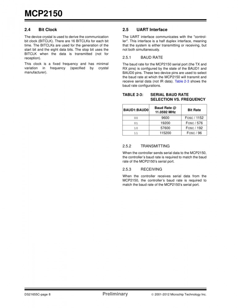 MCP2150 document page 8