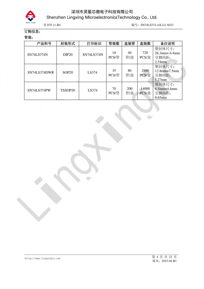 SN74LS374 datasheet page 4