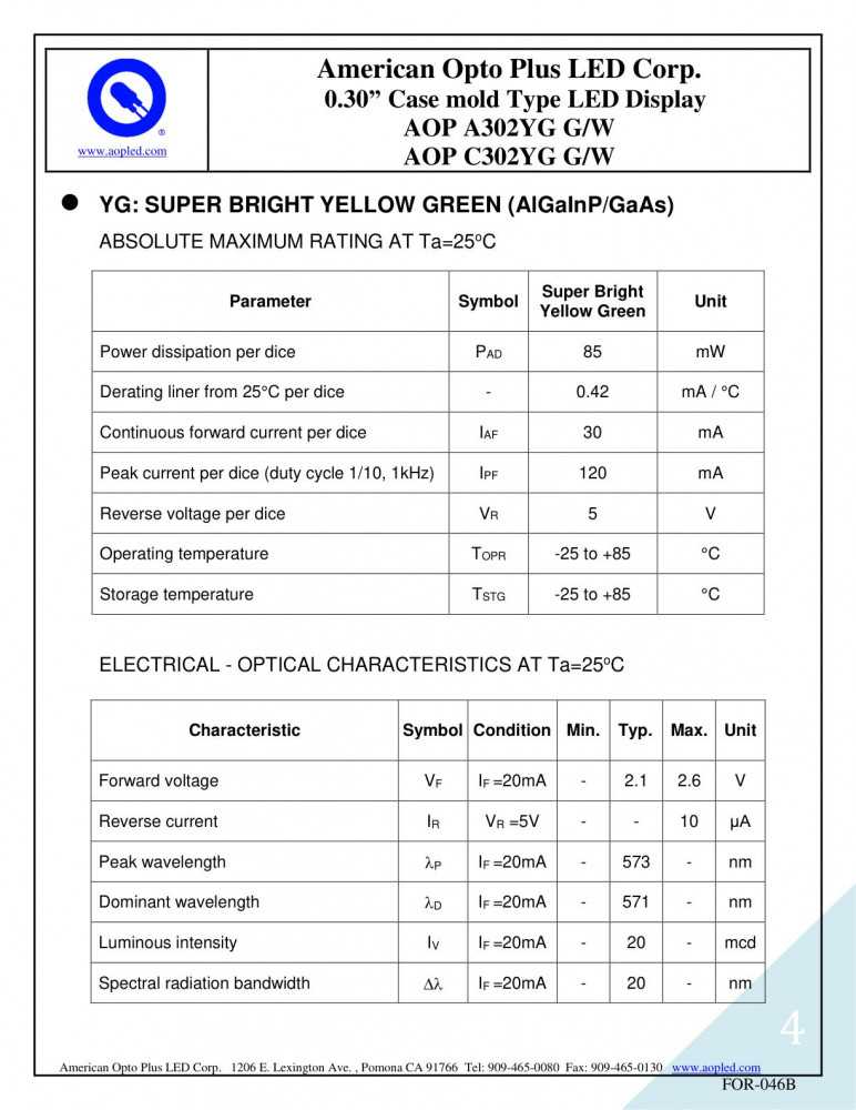 A302YG datasheet page 4