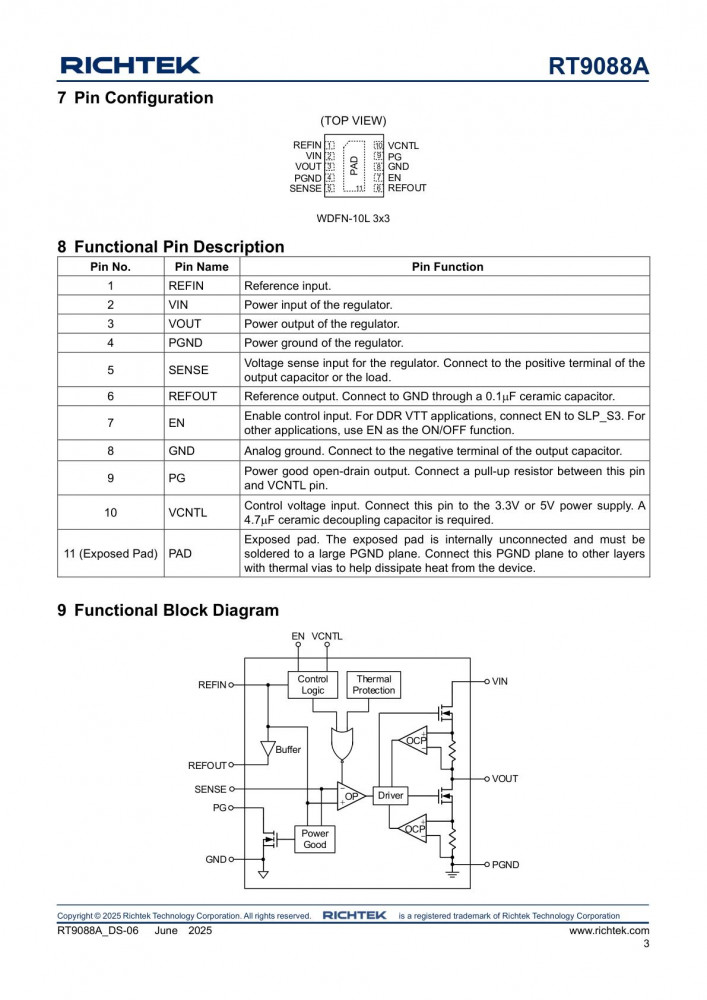 RT9088A datasheet page 3