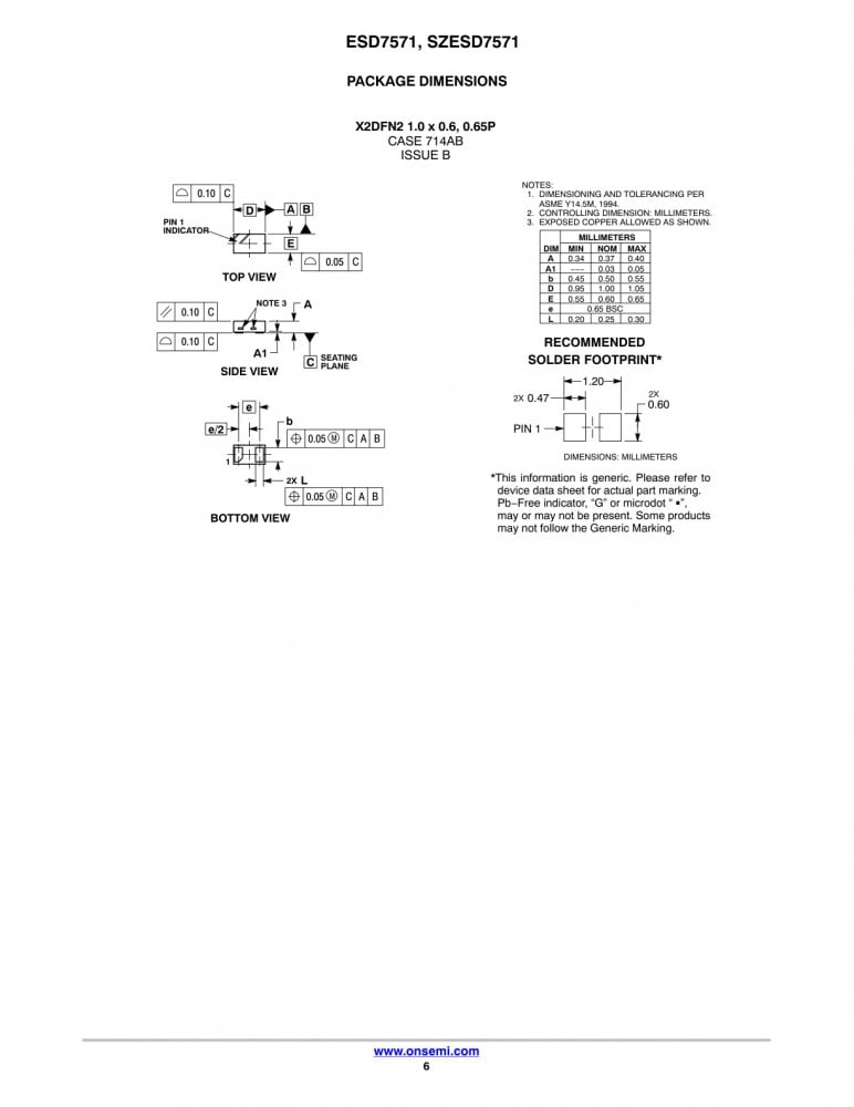 ESD7571N2T5G datasheet page 6