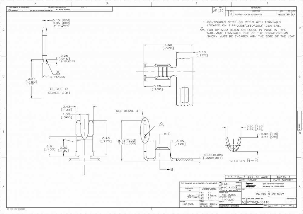 TE Connectivity 63410-1 technical document preview