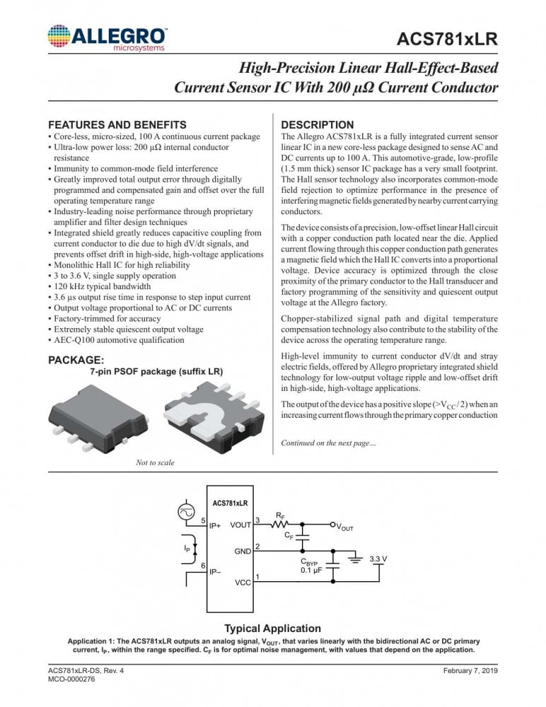 ACS781 datasheet page 1