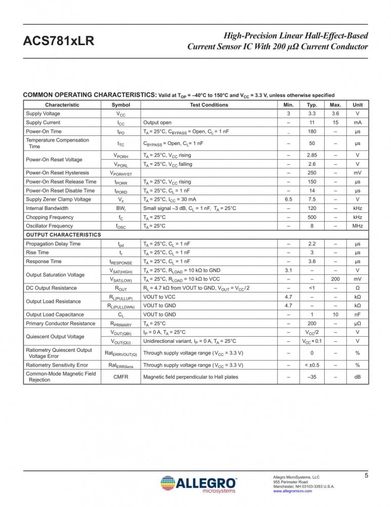 ACS781 datasheet page 5